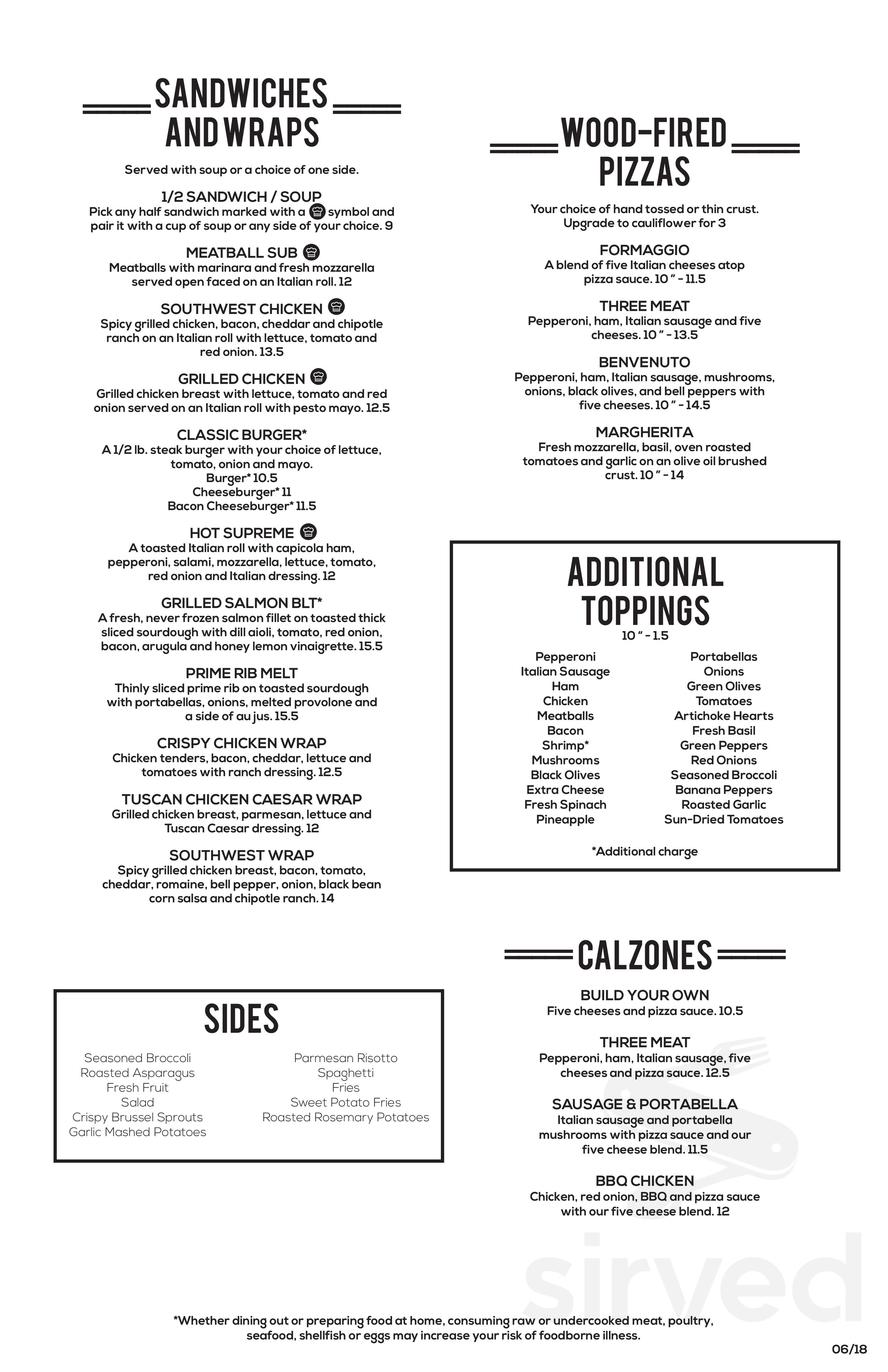 Benvenuto's Italian Grill menu in Beaver Dam, Wisconsin, USA