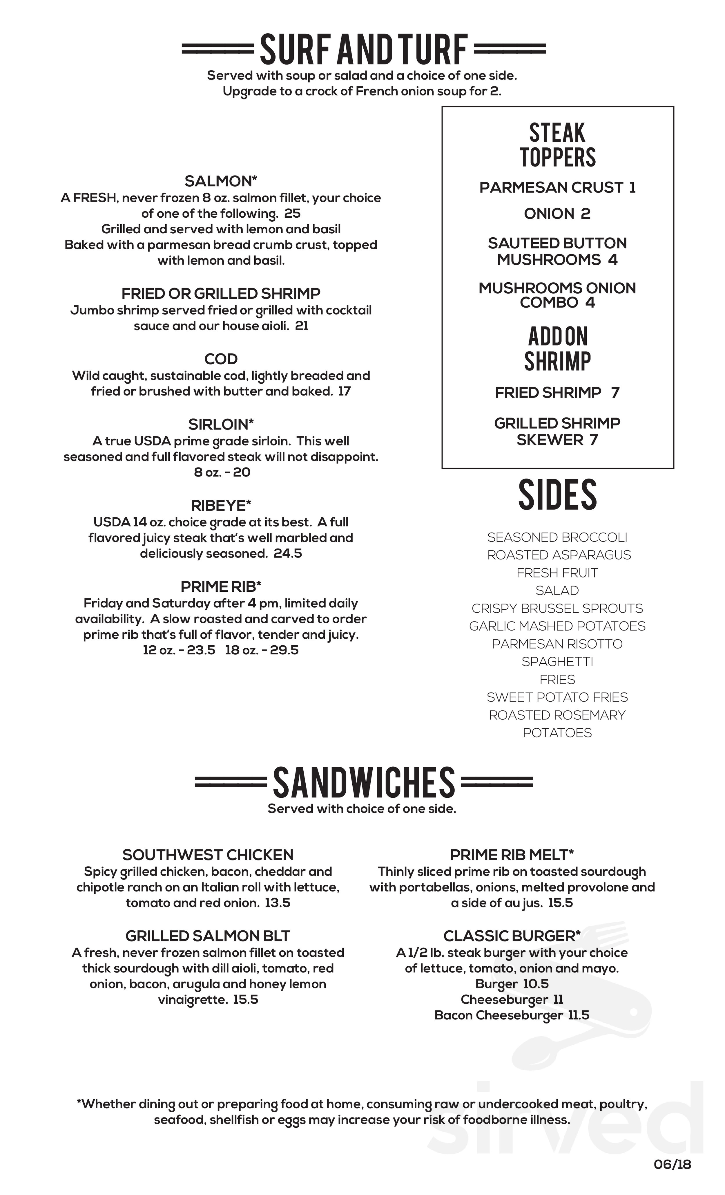 Benvenuto's Italian Grill menu in Beaver Dam, Wisconsin, USA