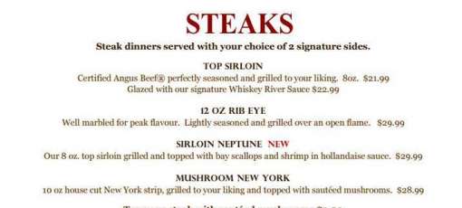 Menu for Jonesy's Restaurant + Lounge in East Saint Paul, MB | Sirved