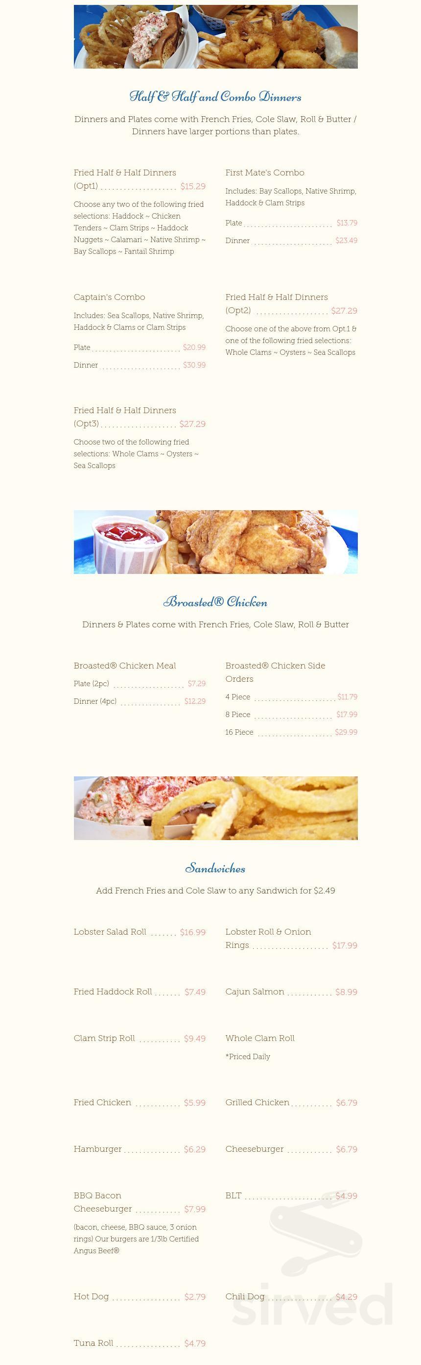 High Tide Take Out menu in Hillsboro, New Hampshire, USA