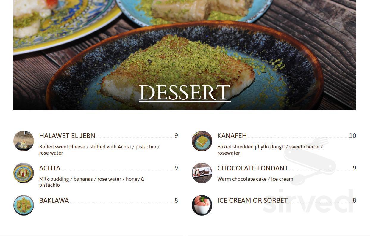 Mejana - Lebanese Cuisine menu in Arlington, Virginia, USA
