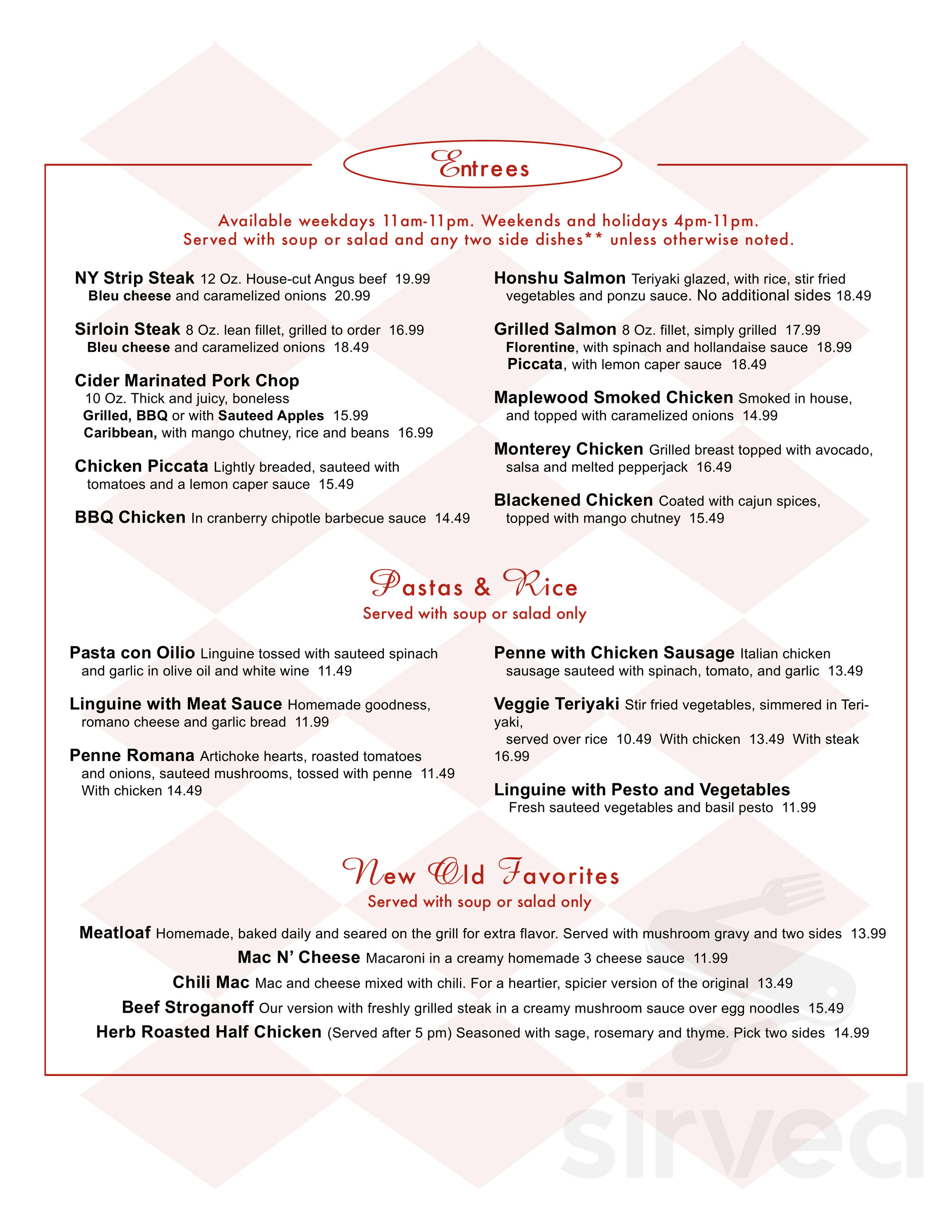 Nookies on Wells menu in Chicago, Illinois, USA