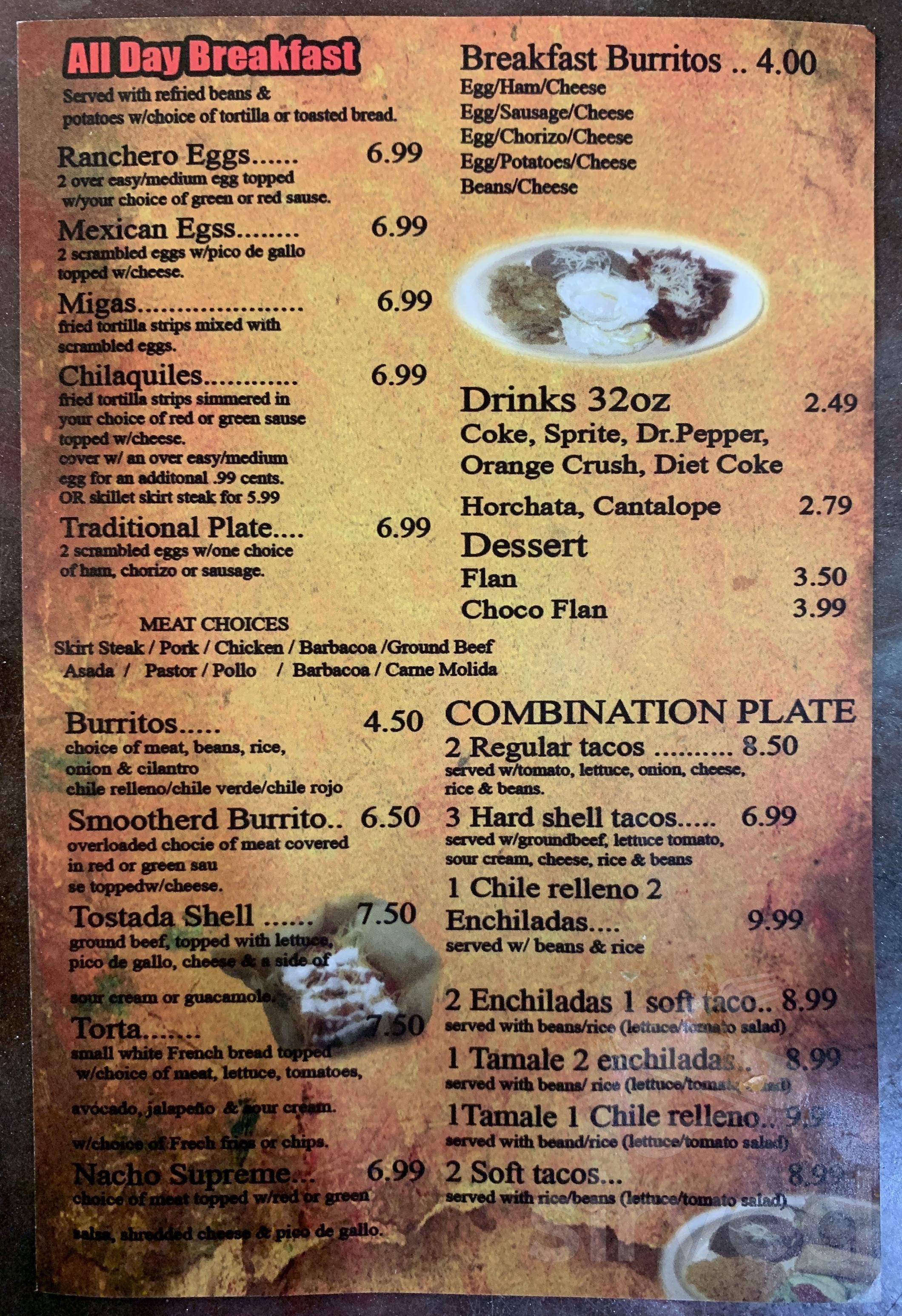 Menu for Tacos El Tule in Amarillo, TX | Sirved