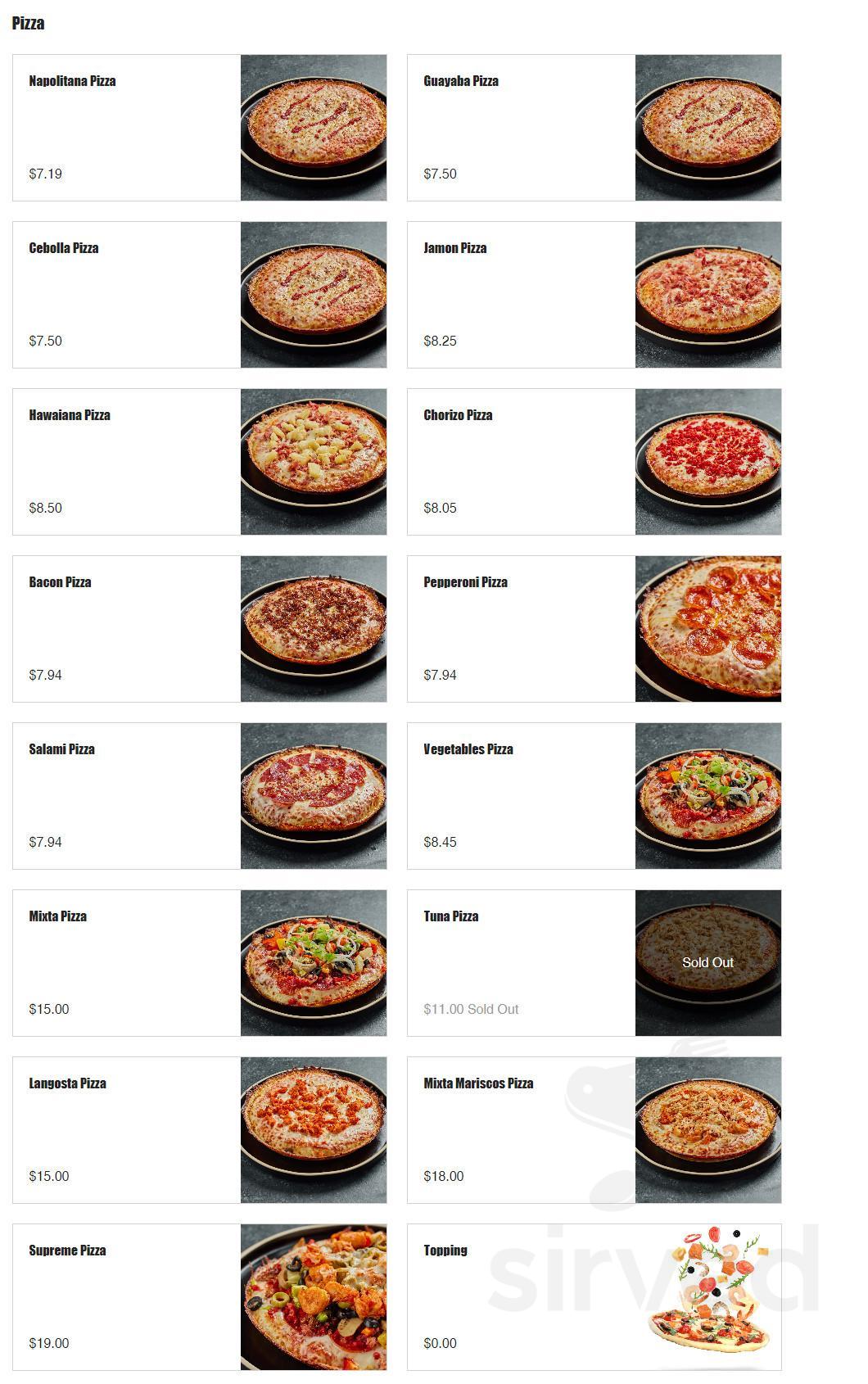 Menu - Hialeah FL's Farandula Pizzeria Hialeah | Sirved