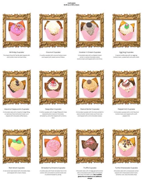 Pinkitzel Cupcakes & Candy menu in Tulsa, Oklahoma, USA