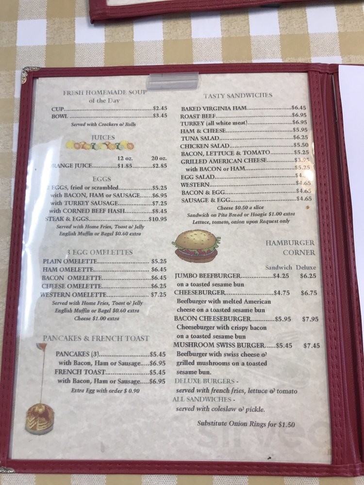 The Breakfast Club menu in Pompano Beach, Florida, USA