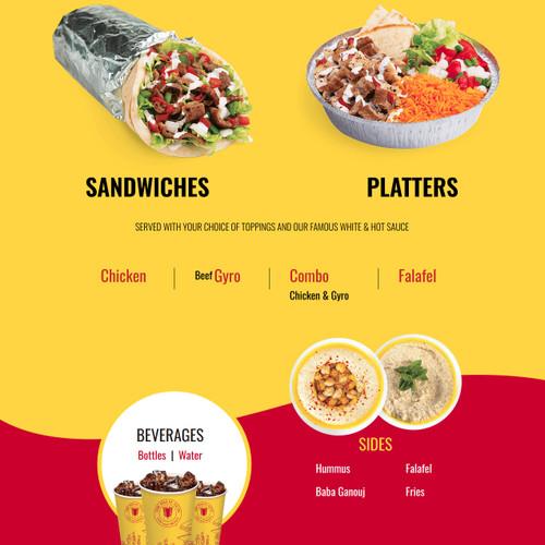 The Halal Guys menu in Yonkers, New York, USA
