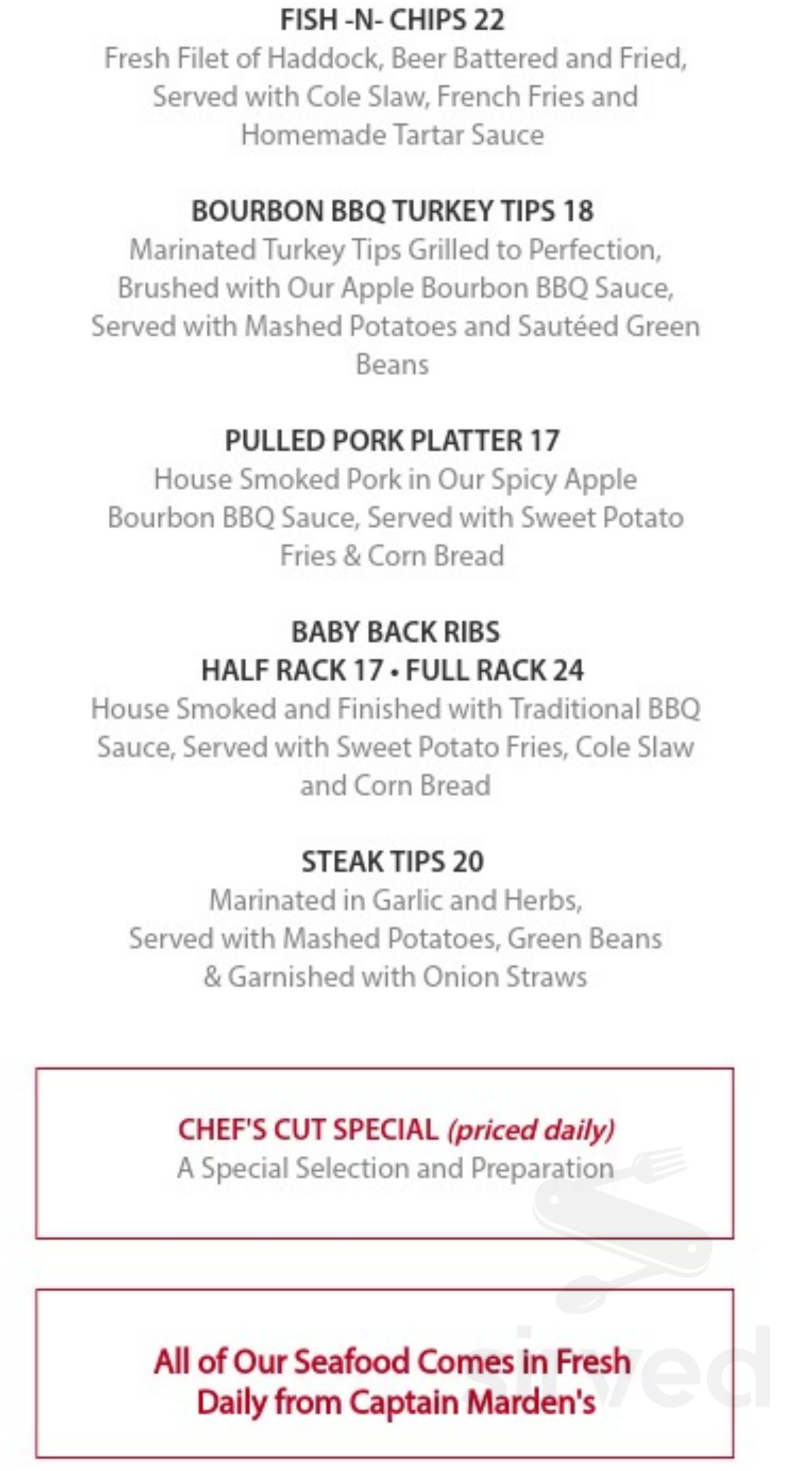 Noon Hill Grill menu in Medfield, Massachusetts, USA