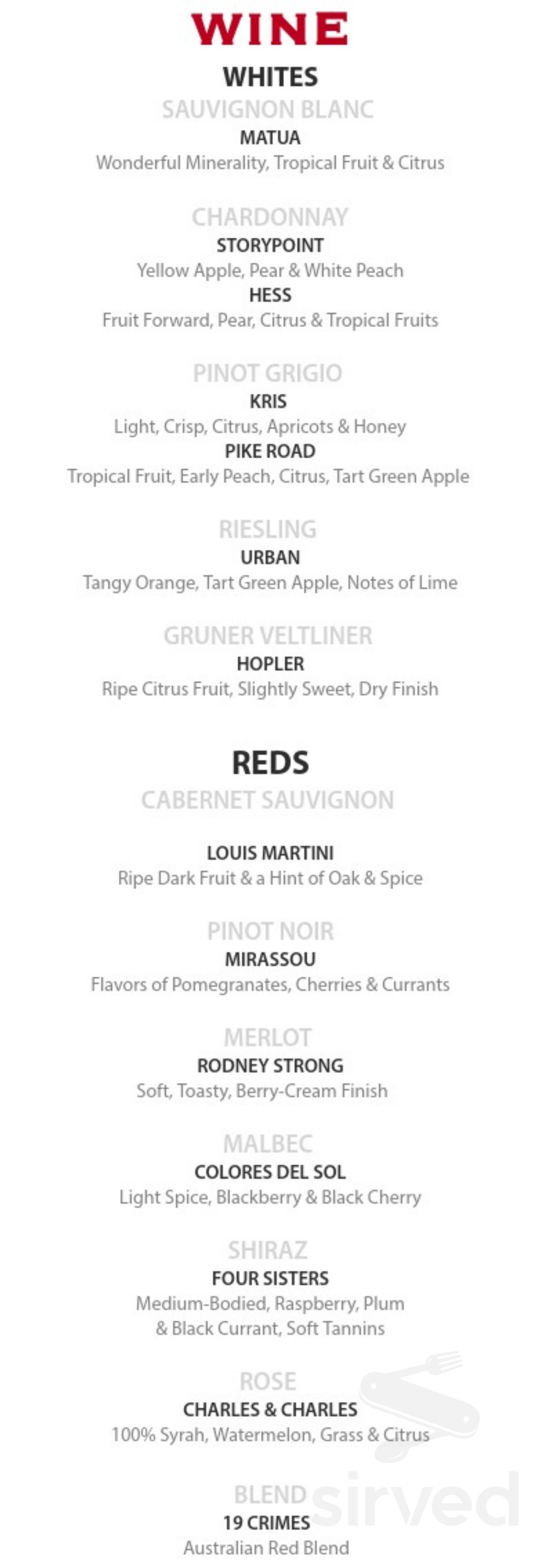 Noon Hill Grill menu in Medfield, Massachusetts, USA