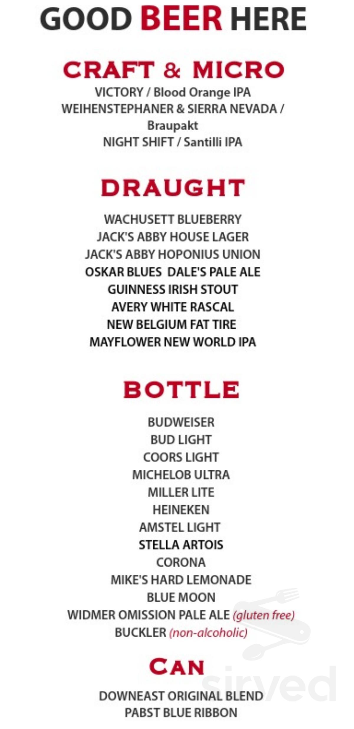 Noon Hill Grill menu in Medfield, Massachusetts, USA