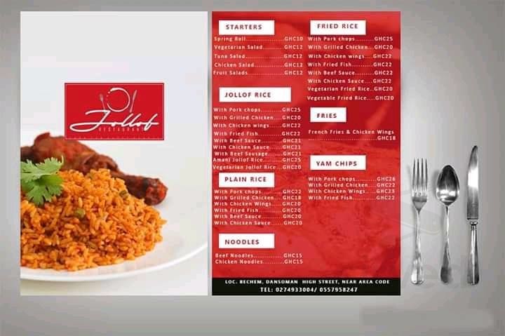 Jollof & Grill Restaurant/Lounge menu in Newark, New Jersey, USA