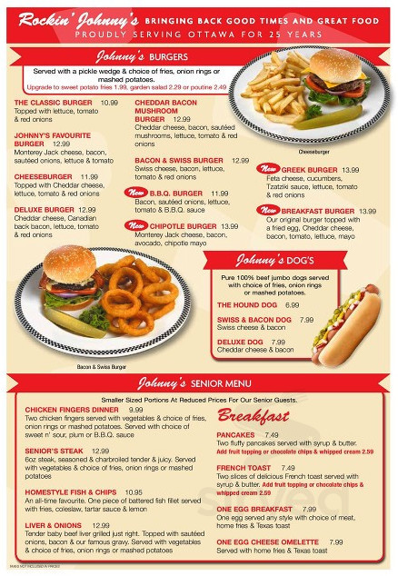 Menu - Kanata ON's Rockin Johnny's Diner | Sirved