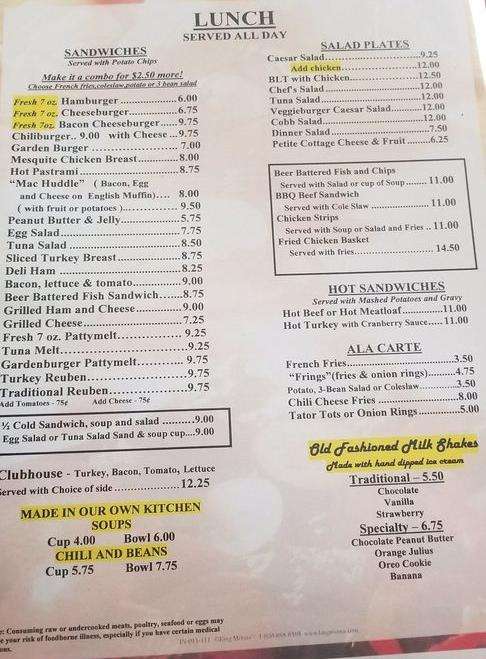 Huddle menu in San Diego, California, USA
