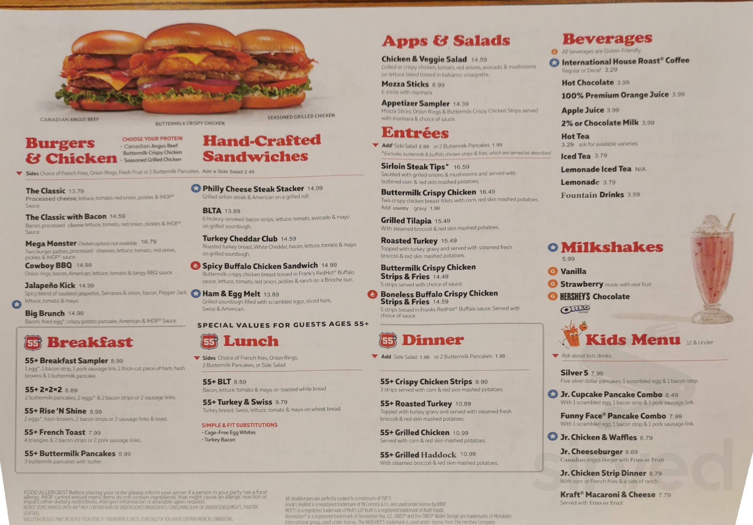 IHOP menus in Moncton, New Brunswick, Canada
