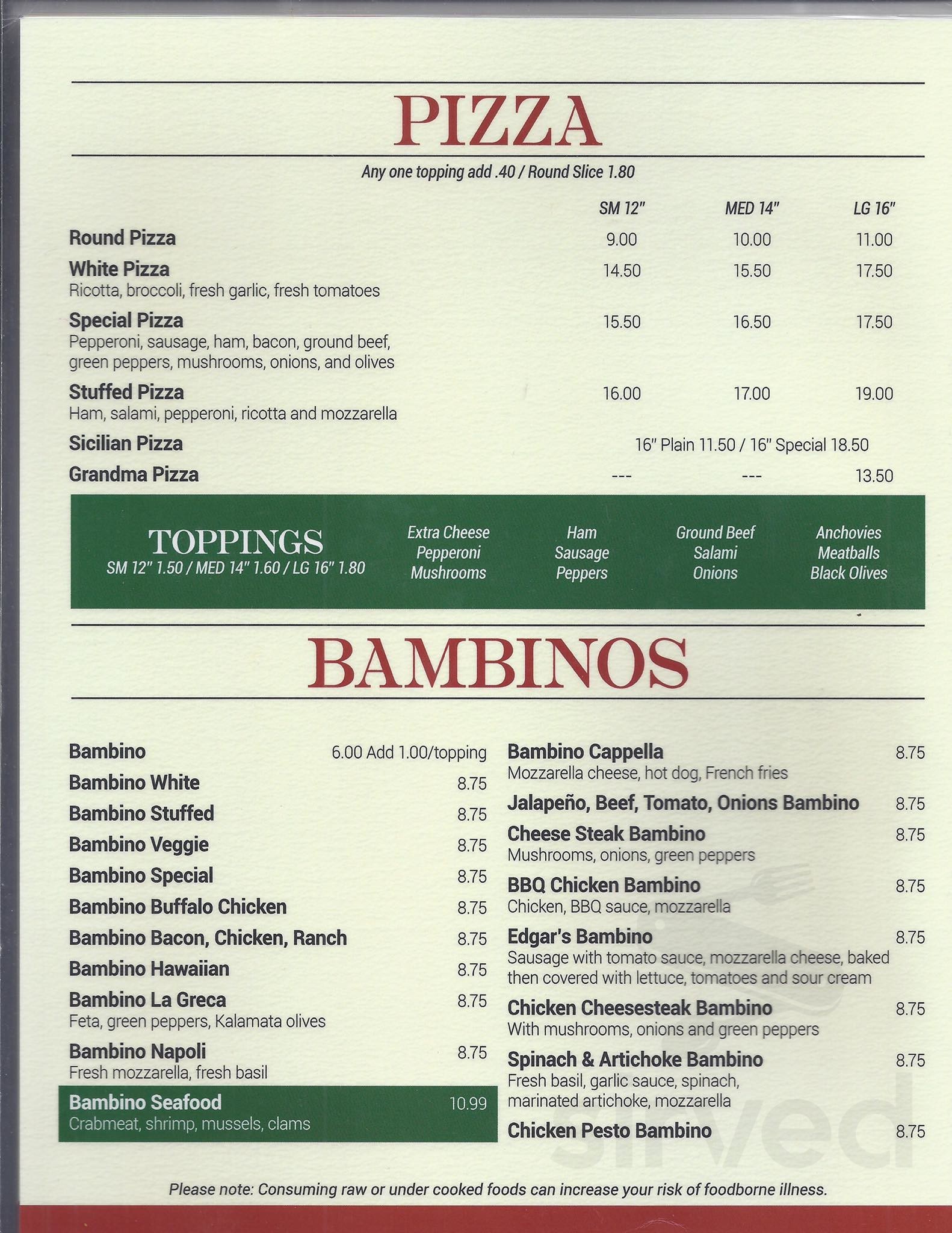 Miseno II Pizzeria & Italian menu in Carlisle, Pennsylvania, USA