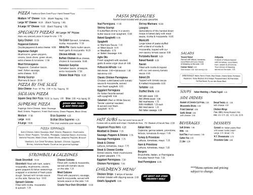 Anthony's Pizzeria menu in Simpsonville, South Carolina, USA