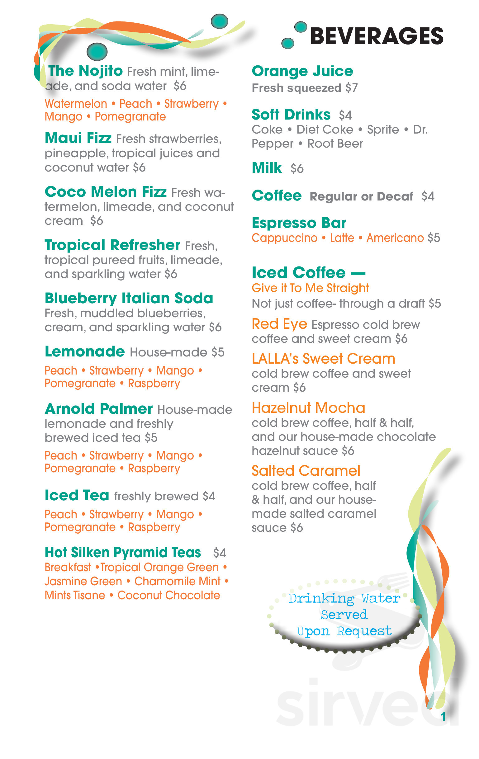 Lalla Grill Oceanside menus in Monterey, California, United States