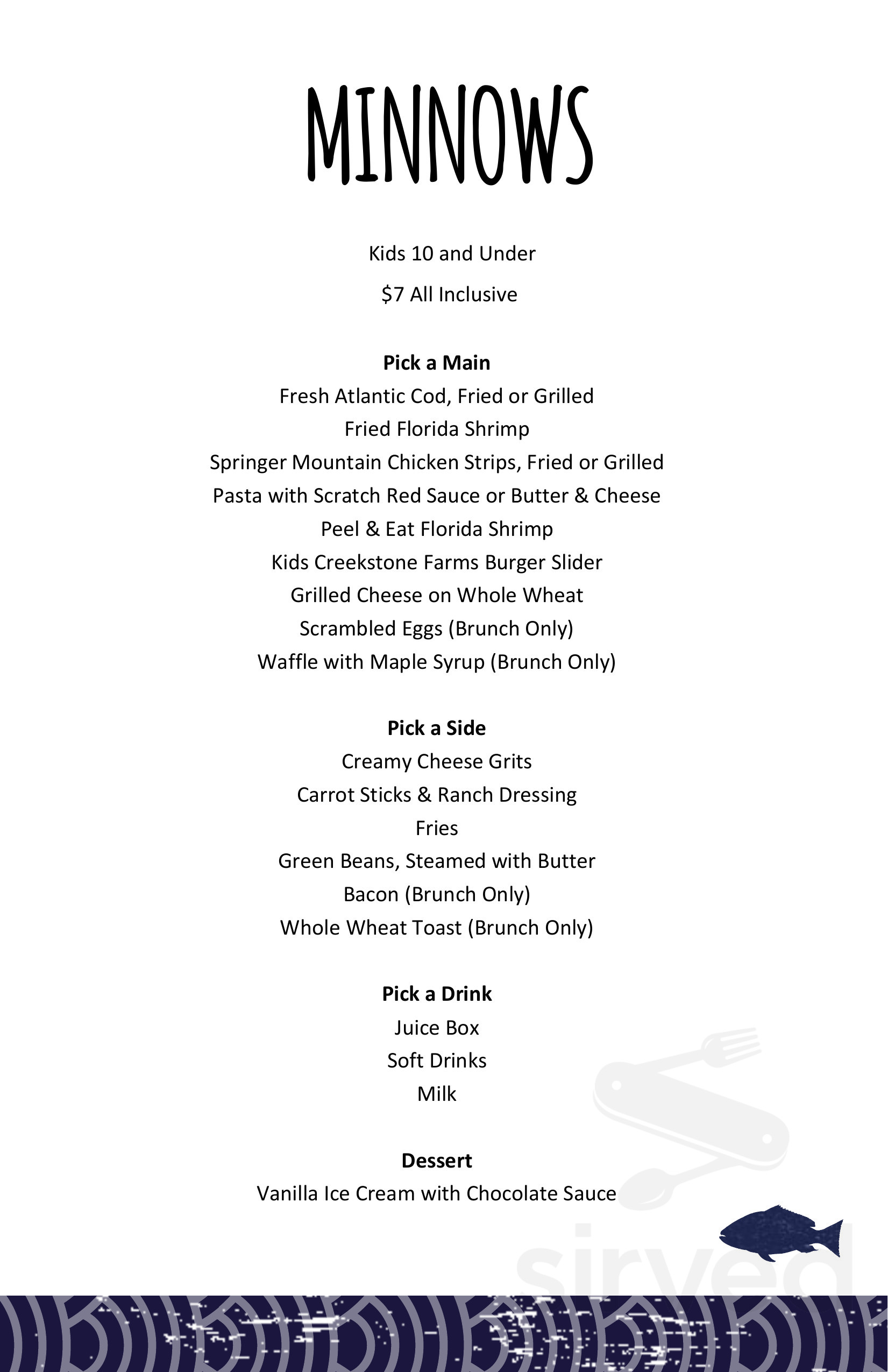 Menu for Reel Fish Coastal Kitchen and Bar in Winter Park, FL | Sirved