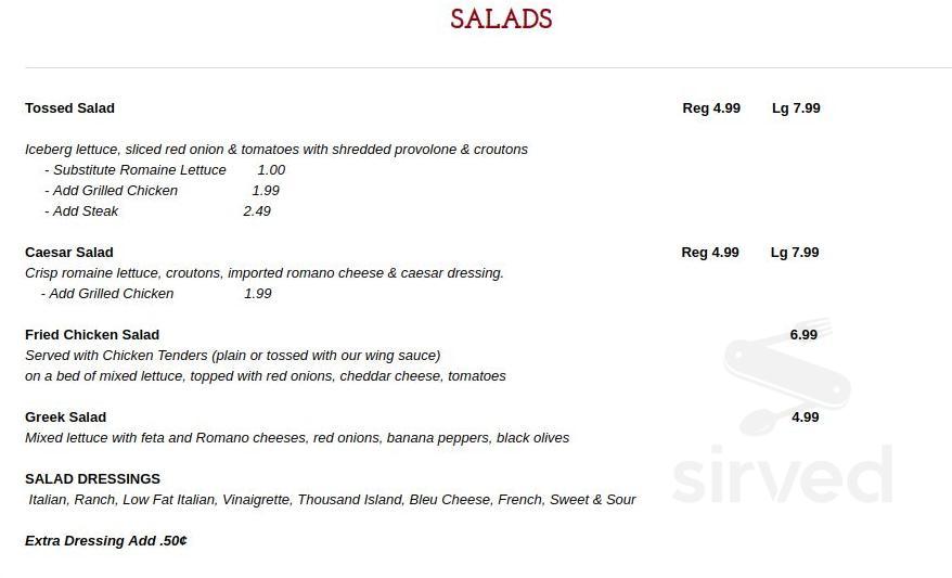 Menu - Pickerington OH's Pizzeria New York | Sirved