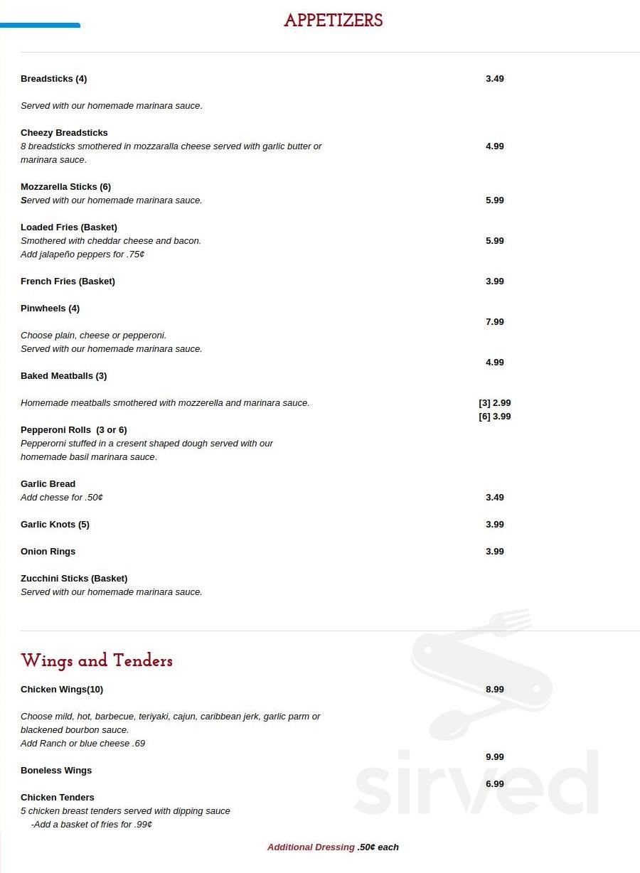 Menu - Pickerington OH's Pizzeria New York | Sirved