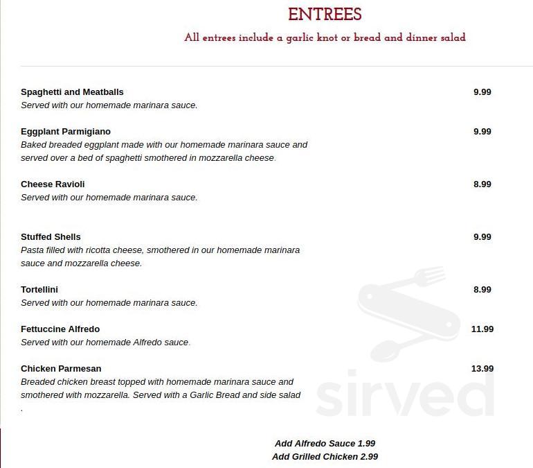 Menu - Pickerington OH's Pizzeria New York | Sirved