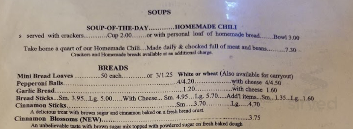 Covered Bridge Pizza Parlor menus in North Kingsville, Ohio, United States