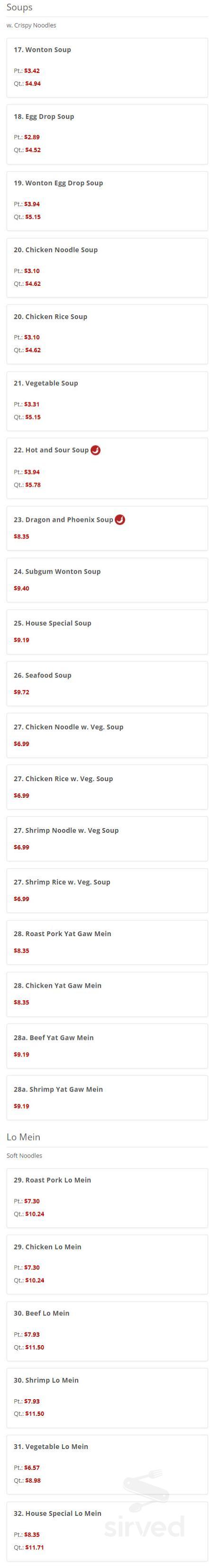 Uncle Ou's menu in Middle River, Maryland, USA