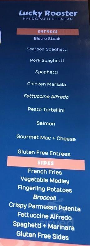 Lucky Rooster Kitchen & Cocktails menu in Battle Creek, Michigan, USA