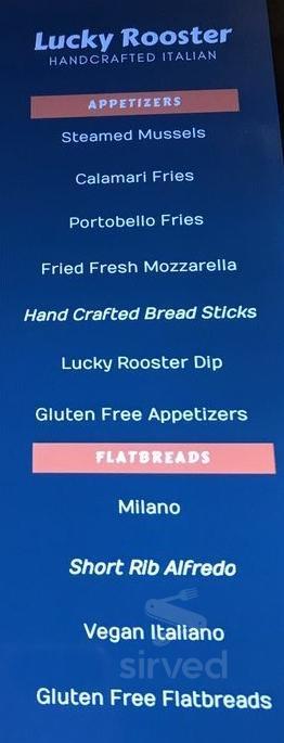 Lucky Rooster Kitchen & Cocktails menu in Battle Creek, Michigan, USA