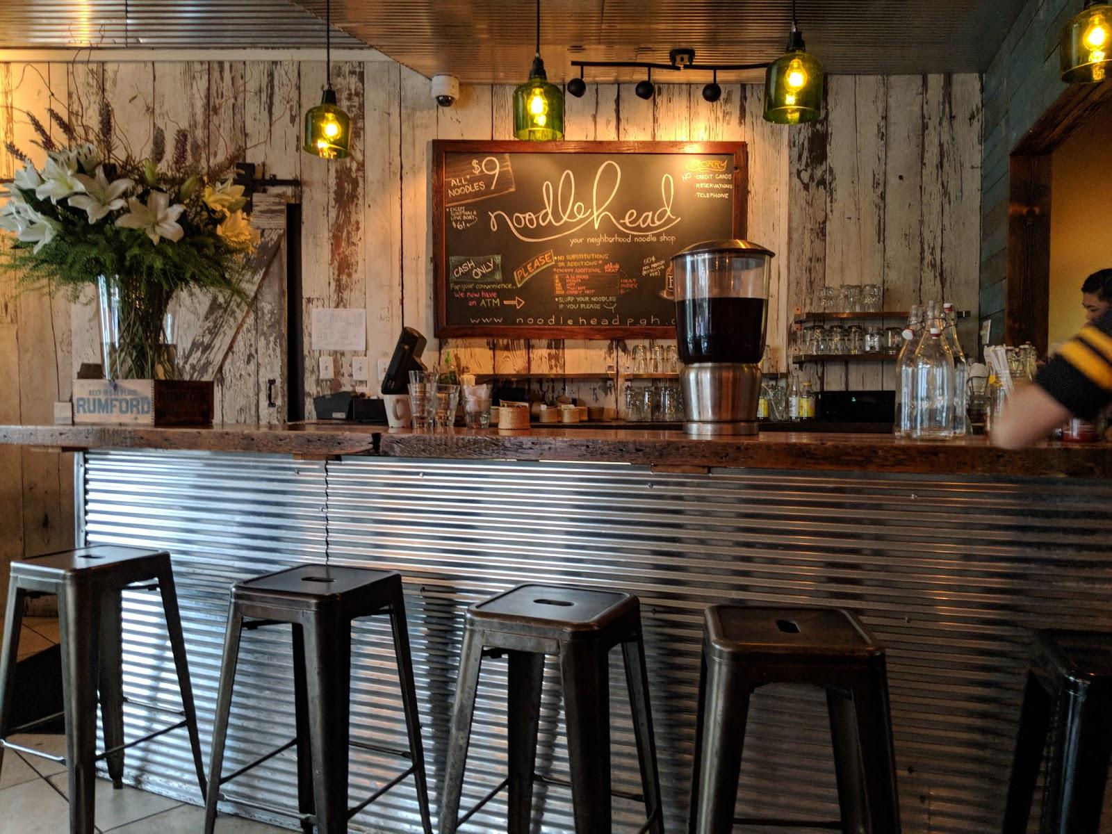 Noodlehead menu in Pittsburgh, Pennsylvania, USA