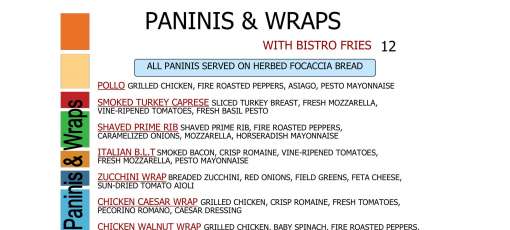 Menu for Bocaccini's Italian Bistro in Fairport, NY | Sirved