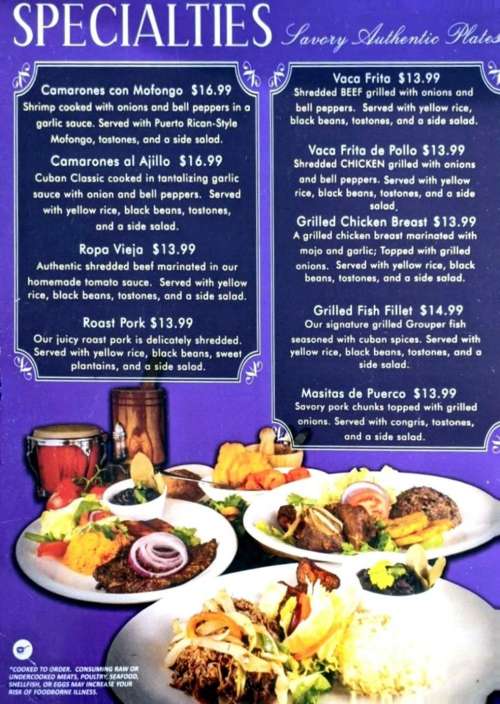 La Cubana menu in Marietta, Georgia, USA