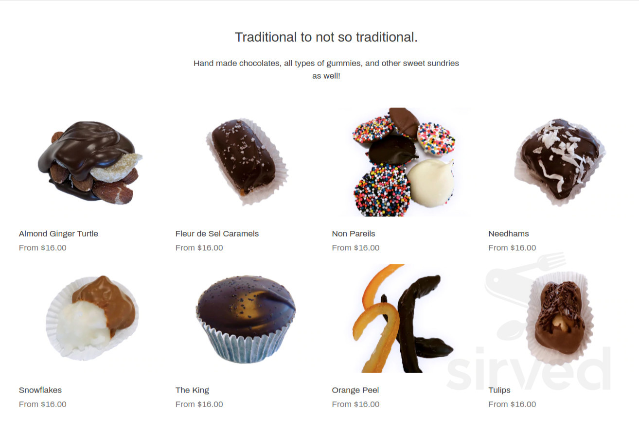 Turtle Alley Chocolates menus in Gloucester, Massachusetts, United States