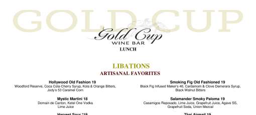 Menu for Salamander Resort & Spa in Middleburg, VA | Sirved