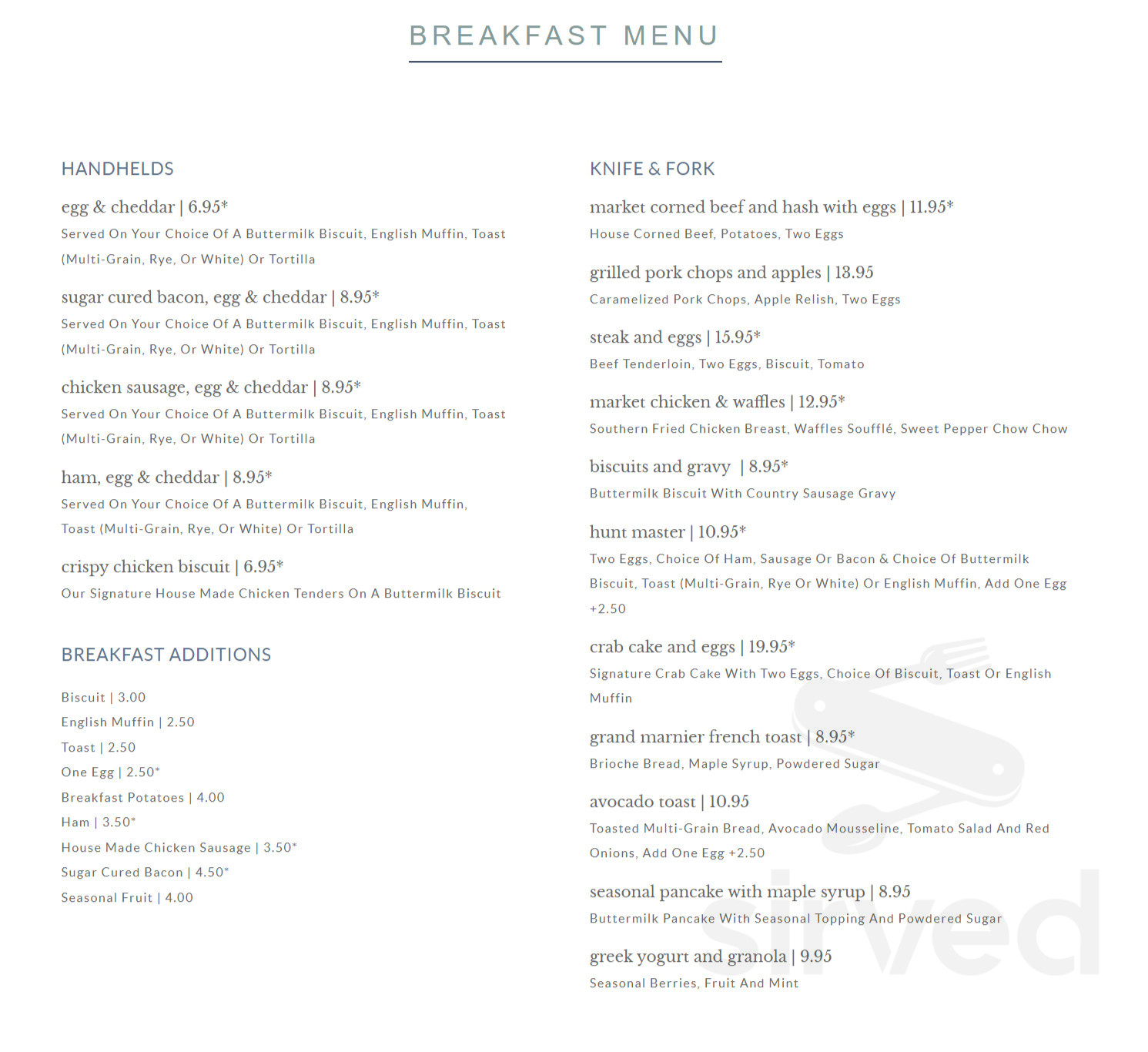 Salamander Resort & Spa menus in Middleburg, Virginia, United States