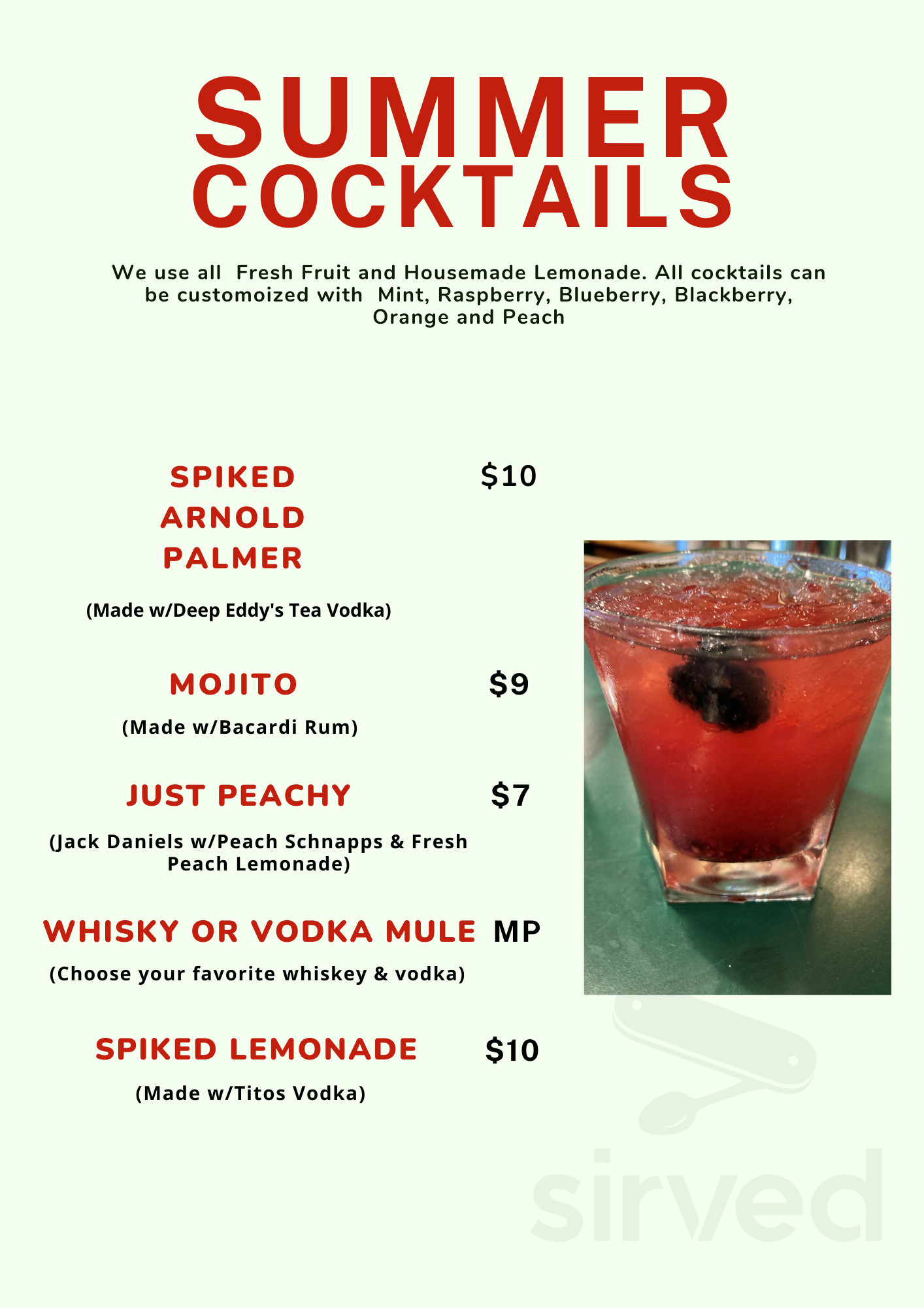 Menu for Winchester Country Club in Winchester, Virginia, United States