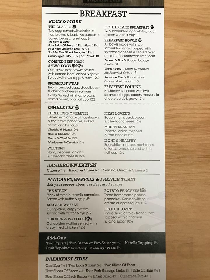 Menu - Sherwood Park AB's Headquarters Restaurant and Bar | Sirved