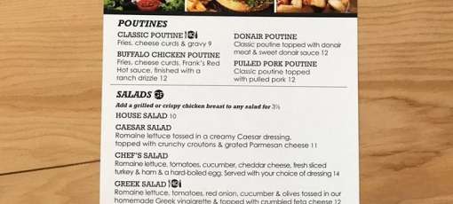 Menu for Headquarters Restaurant and Bar in Sherwood Park, AB | Sirved