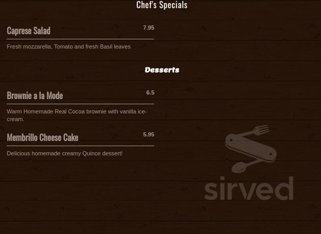 Menu - Chicago IL's El Nandu Restaurant | Sirved