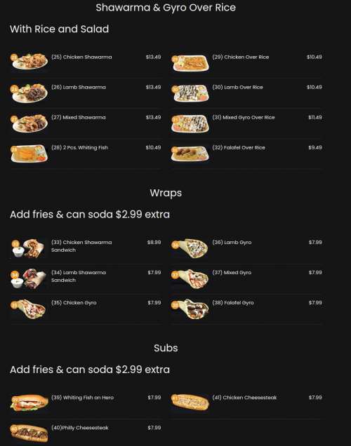 Aria kabab menu in Colonie, New York, USA