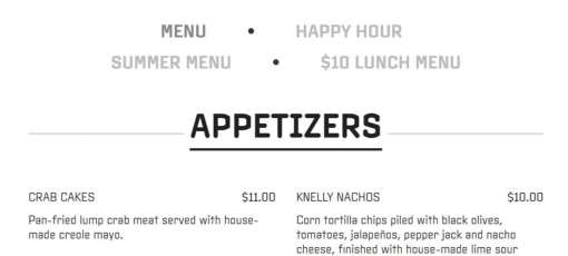 Menu for Rake's Place in Zanesville, OH | Sirved