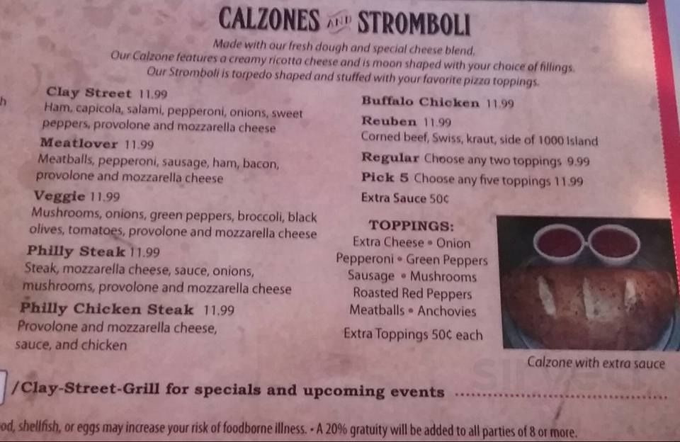 Clay Street Grill menus in Austinburg, Ohio, United States