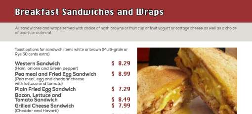 Menu for Korner Kitchen Breakfast and Lunch Eatery in Waterloo, ON | Sirved