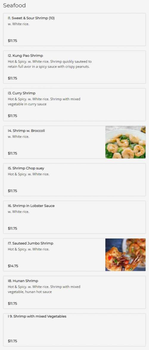 NAM KING RESTAURANT menu in Memphis, Tennessee, USA