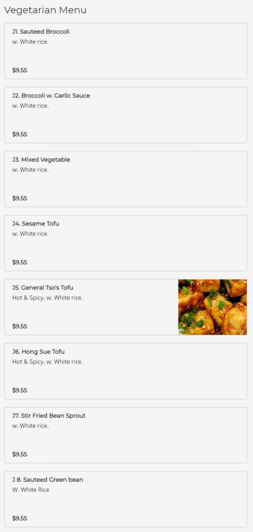 NAM KING RESTAURANT menu in Memphis, Tennessee, USA