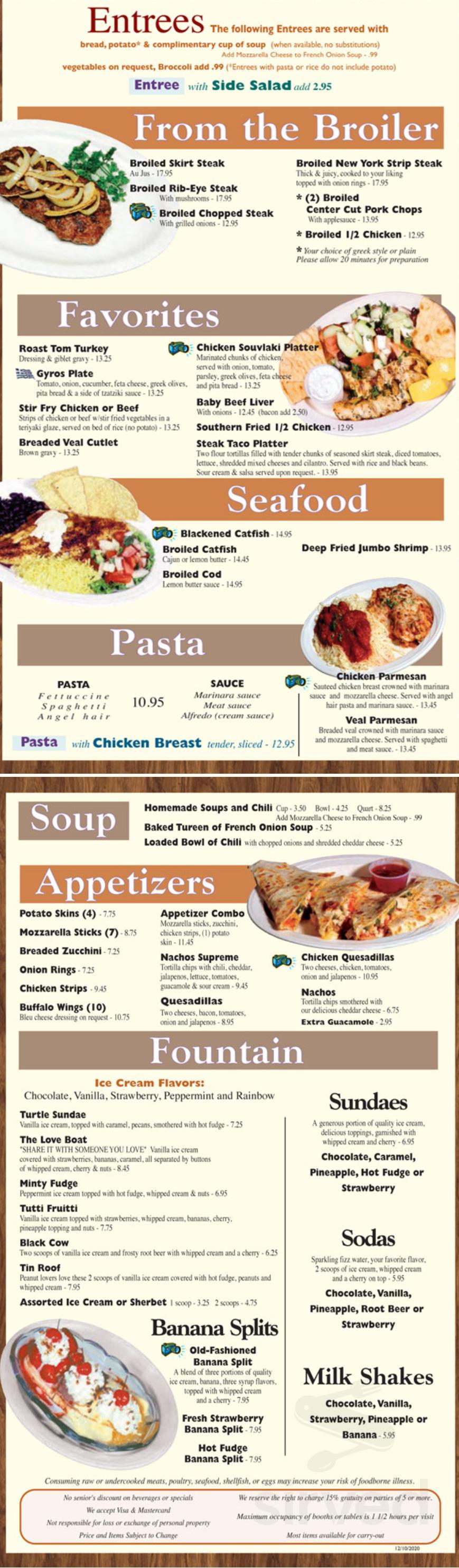 Around the Clock Restaurant menu in Crystal Lake, Illinois, USA