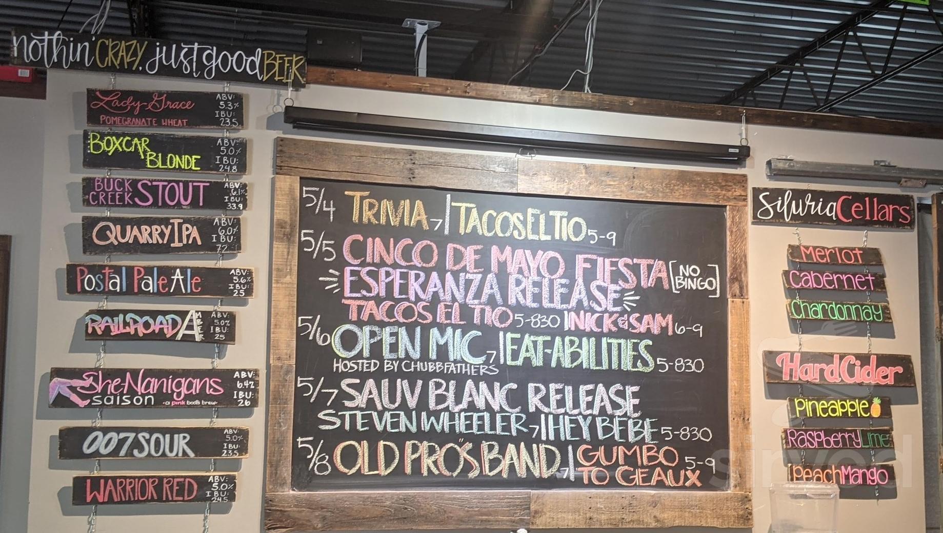 Siluria Brewing Company menus in Alabaster, Alabama, United States