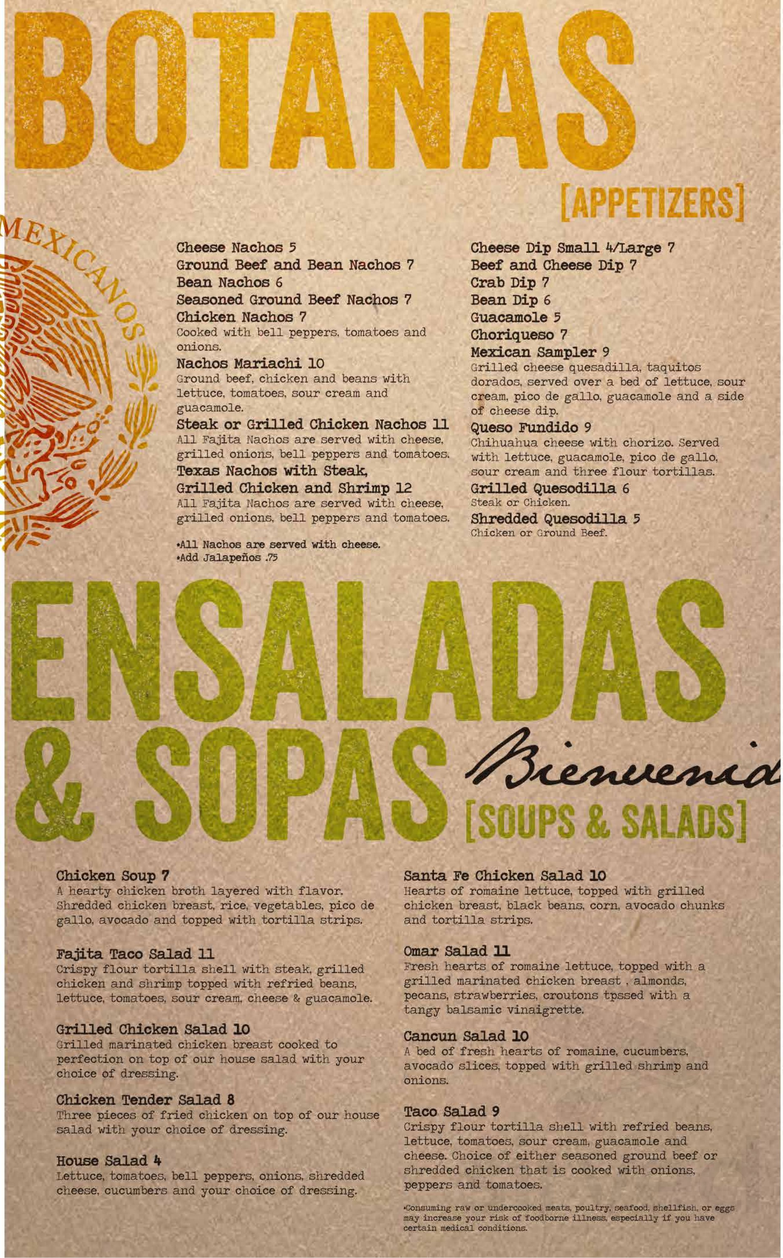 El Mariachi of Hamilton Mexican Restaurant & Cantina menu in Hamilton ...