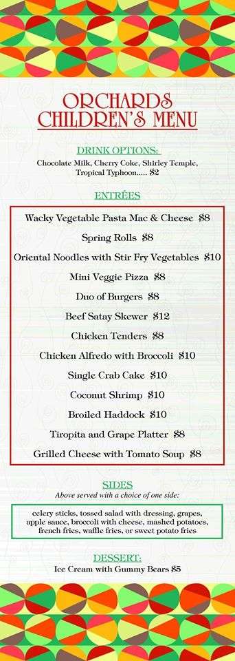 The Orchards Restaurant menu in Chambersburg, Pennsylvania, USA