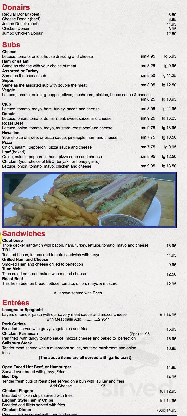 Grasshopper Restaurant menu in Calmar, Alberta, Canada
